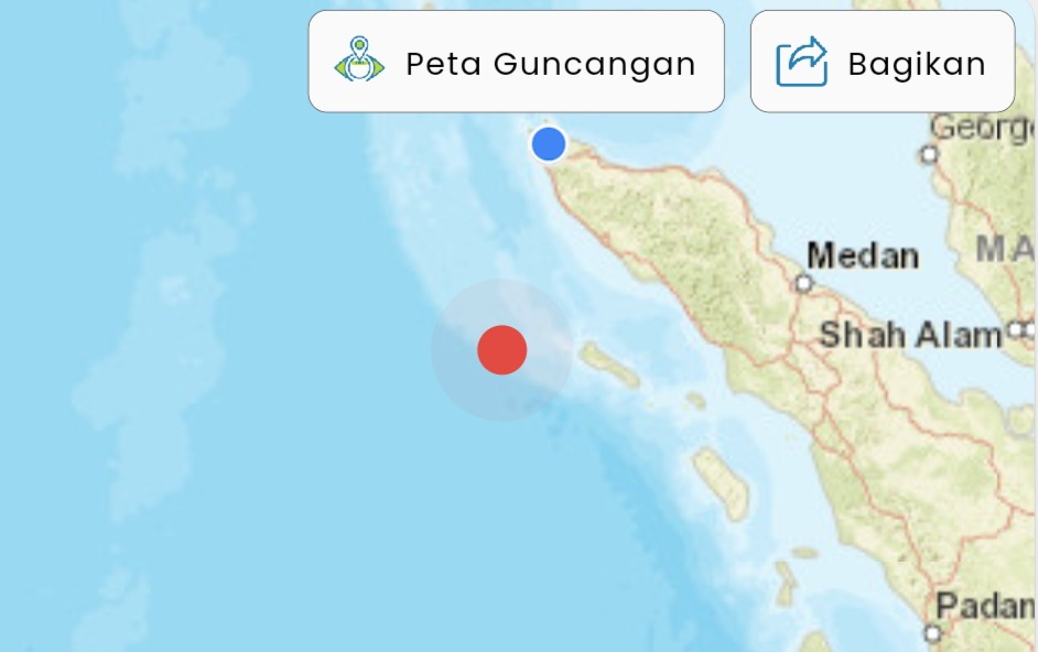 Gempa Berkekuatan M 6,2 Hantam Pulau Simeulue, Getaran Terasa Hingga Sumatera Utara