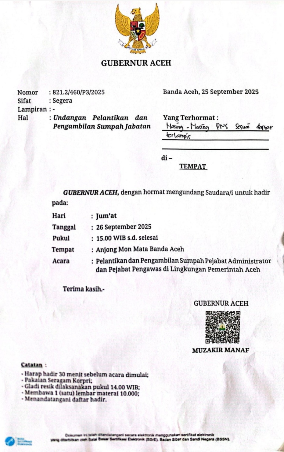 Breakingnews: Sore ini Mualem akan Lantik Sejumlah Pejabat Baru Pemerintahan Aceh, Delapan ...